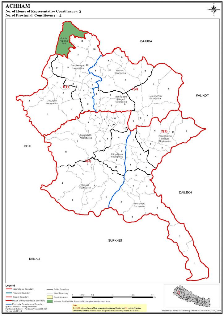 Constituency Map of Achham District of Nepal – Nepal Archives
