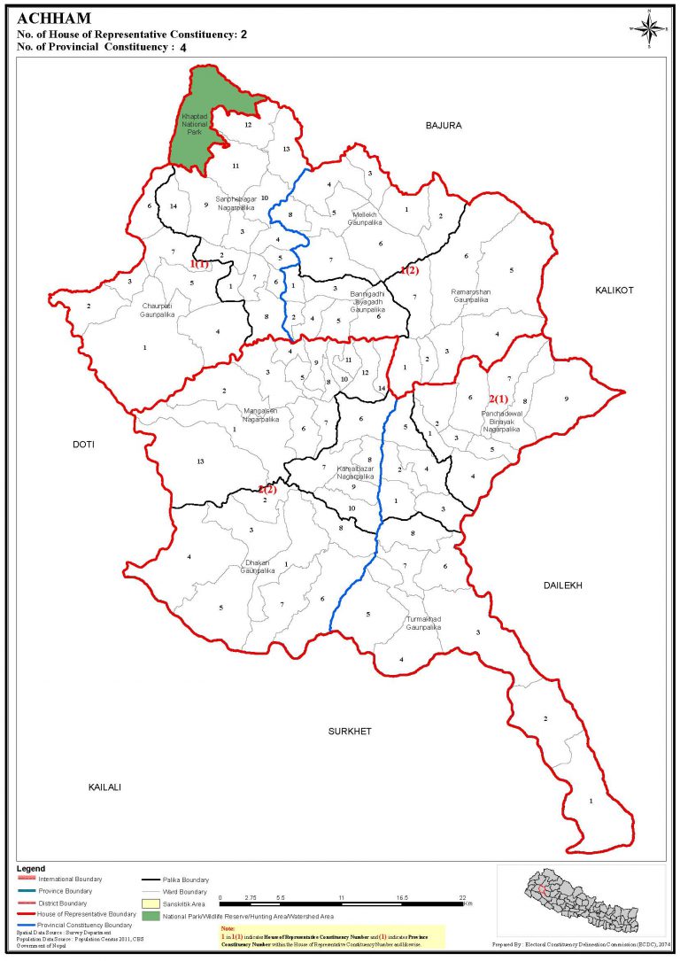 Constituency Map of Achham District of Nepal – Nepal Archives