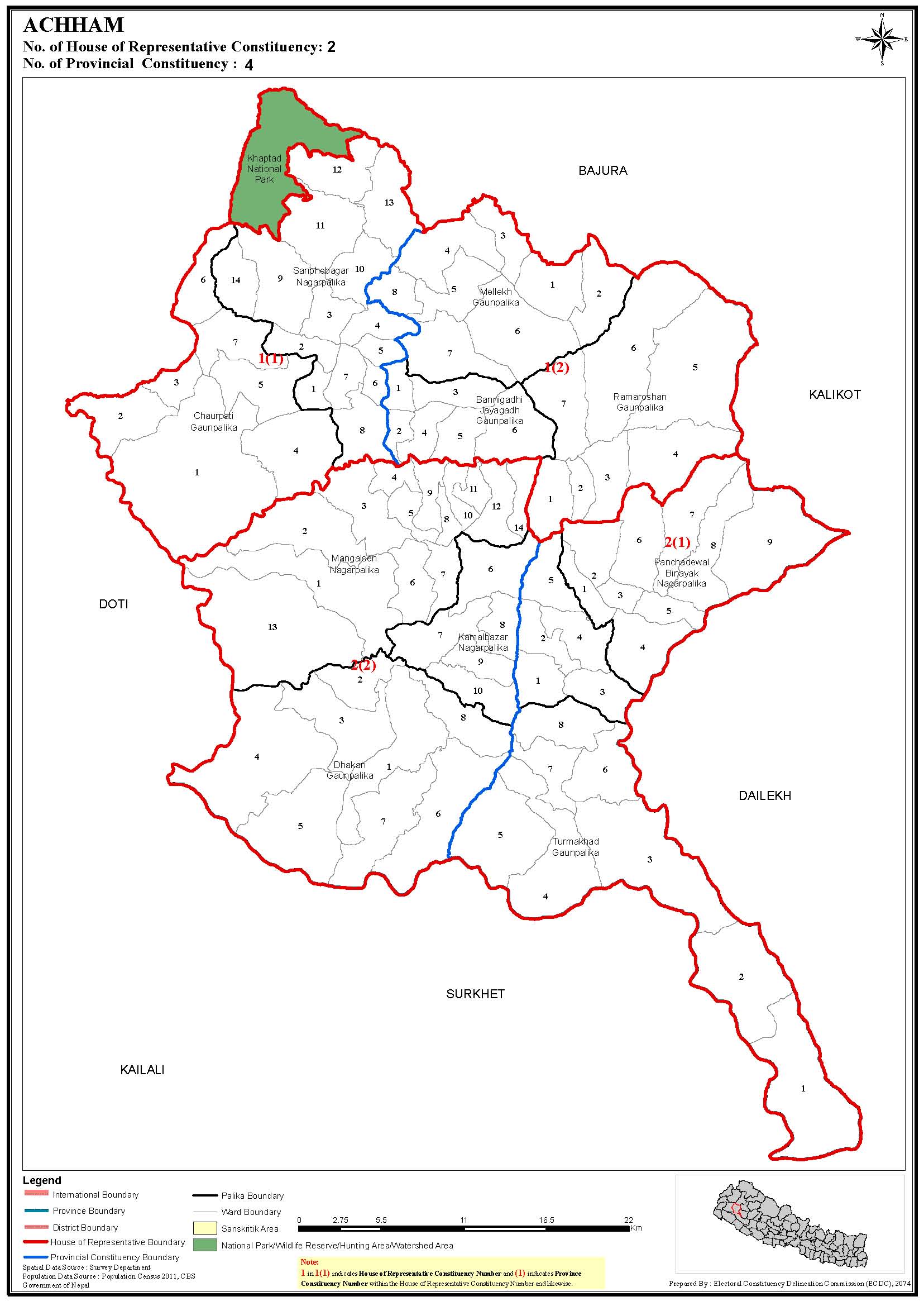 Constituency Map of Achham District of Nepal – Nepal Archives