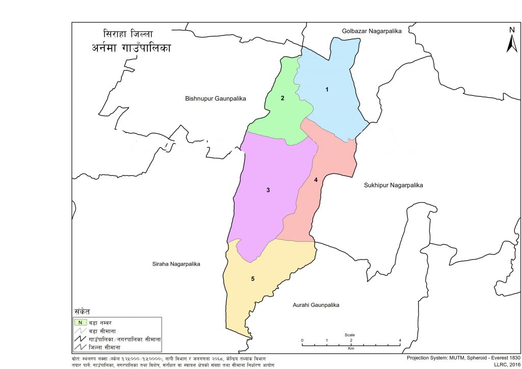 Map of Anarma Rural Municipality, Siraha, Nepal – Nepal Archives