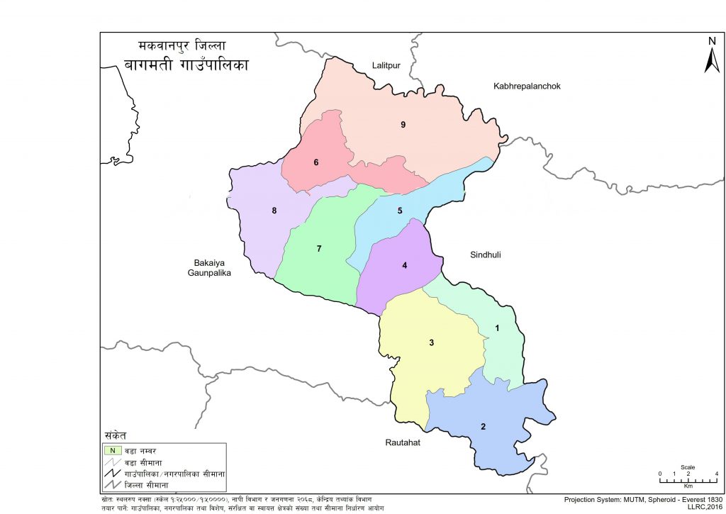 Map of Bagmati Rural Municipality, Makwanpur, Nepal – Nepal Archives