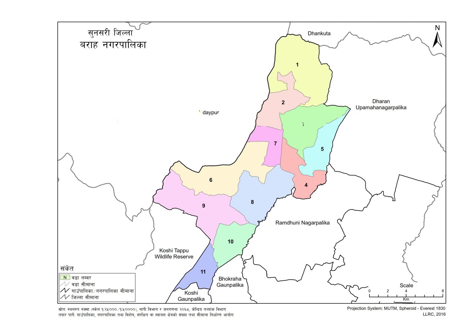 Map of Baraha Municipality, Sunsari, Nepal – Nepal Archives