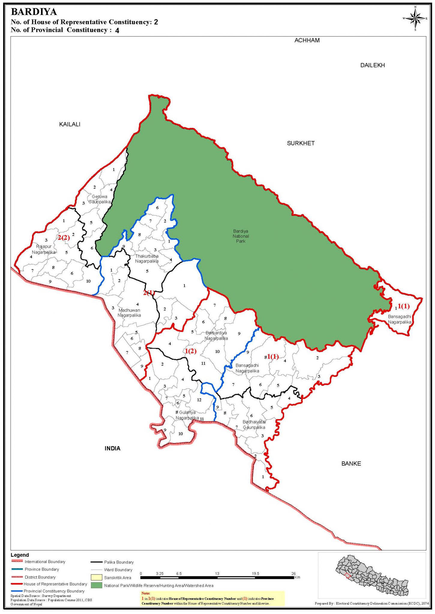Constituency Map of Bardiya District of Nepal – Nepal Archives