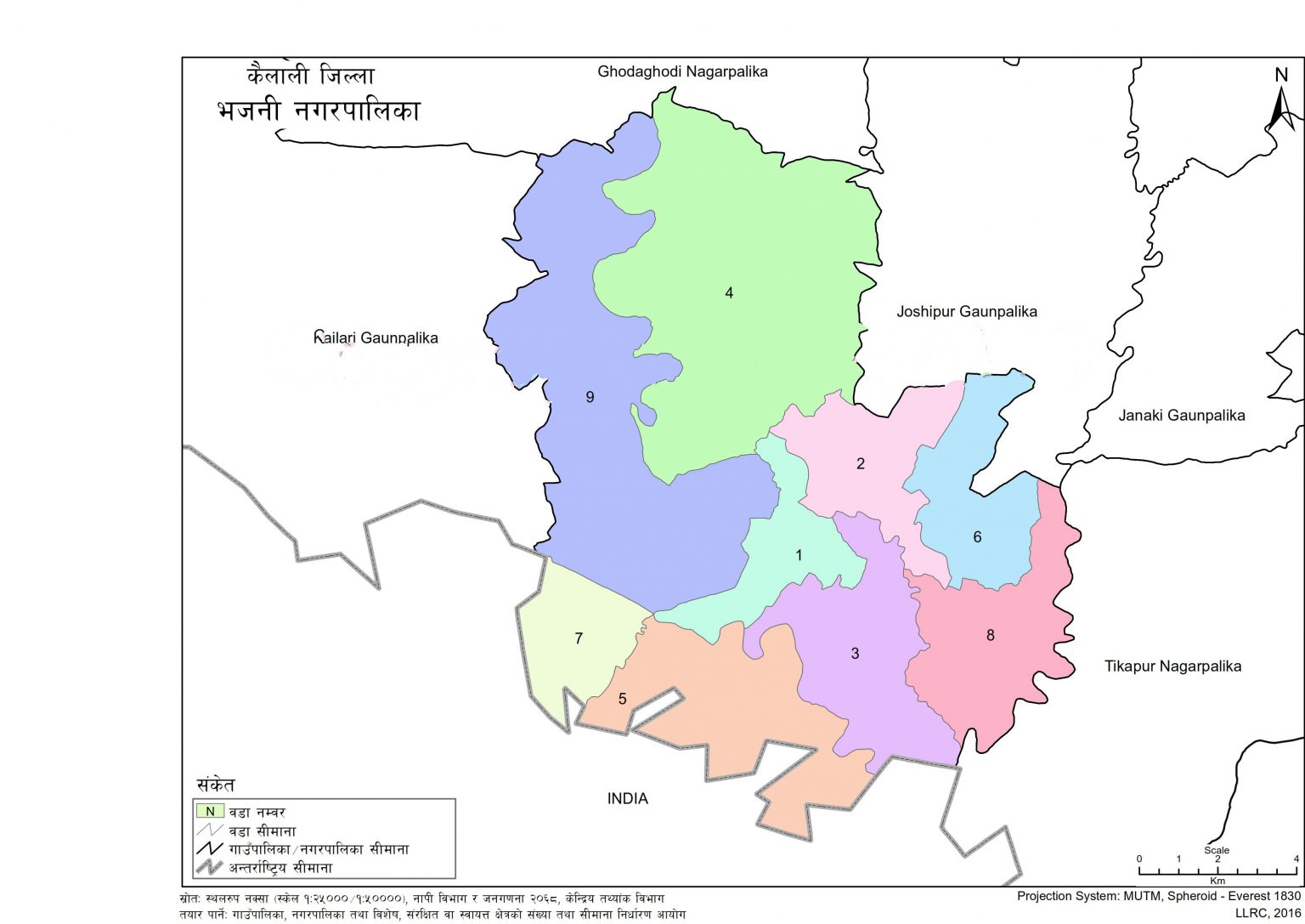 Map of Bhajani Municipality, Kailali, Nepal – Nepal Archives