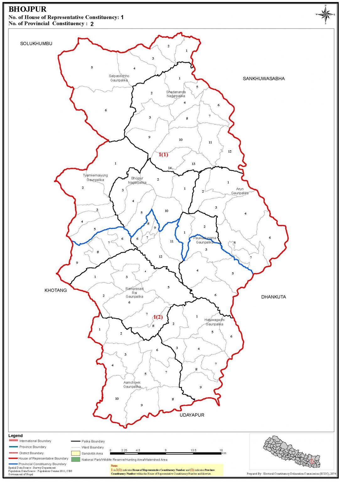 Constituency Map of Bhojpur District of Nepal – Nepal Archives