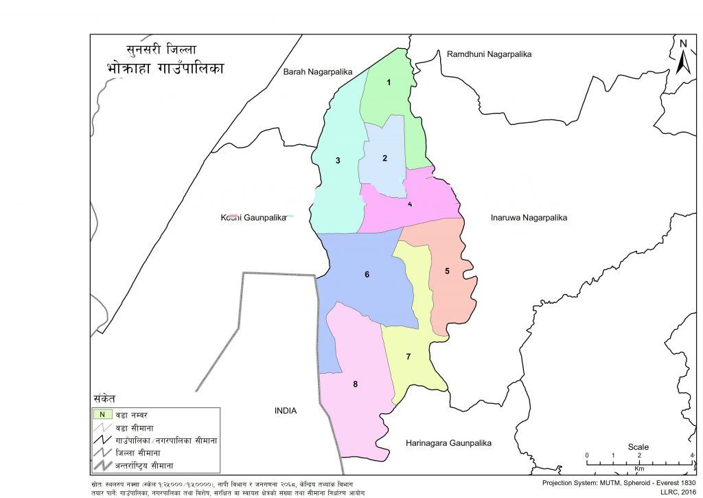 Map of Bhokraha Narsingh Rural Municipality, Sunsari, Nepal – Nepal ...