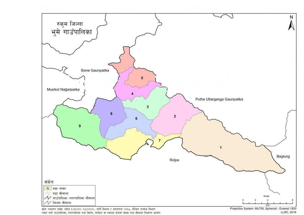 Map of Bhume Rural Municipality, Western Rukum, Nepal – Nepal Archives