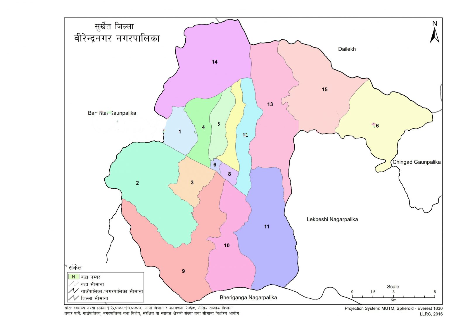 Map of Birendranagar Municipality, Surkhet, Nepal – Nepal Archives