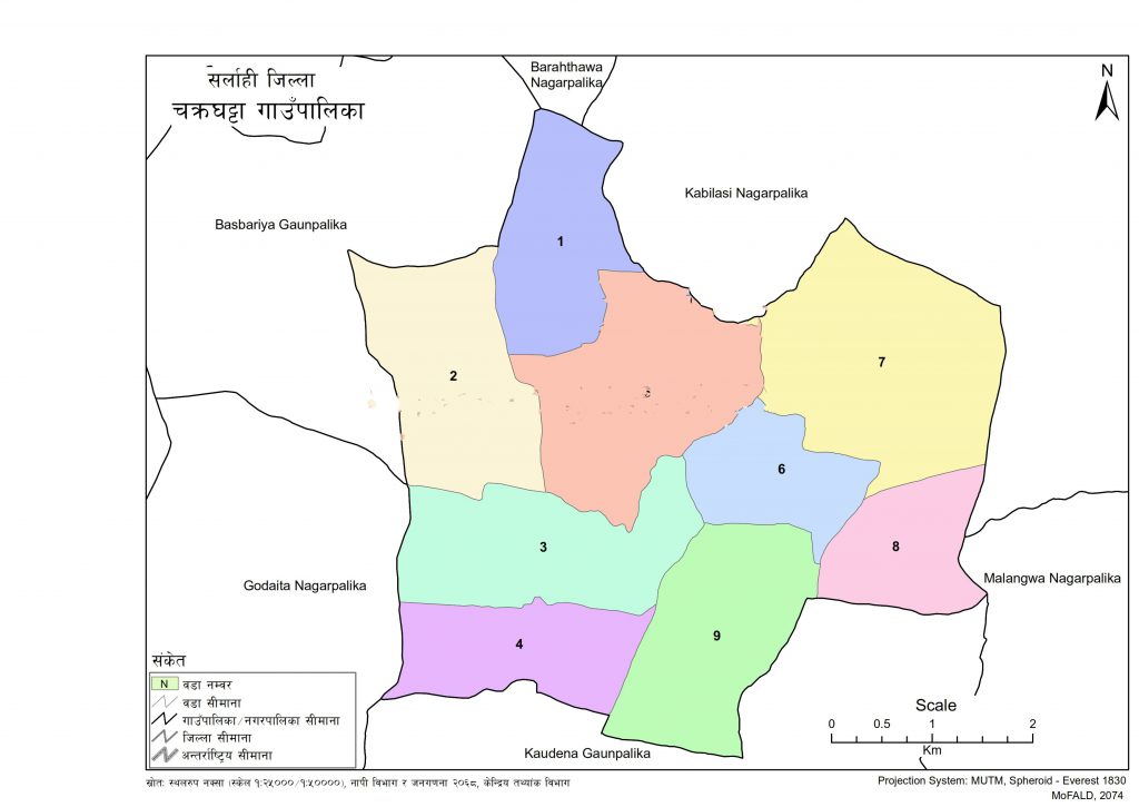 Map of Chakraghatta Rural Municipality, Sarlahi, Nepal – Nepal Archives