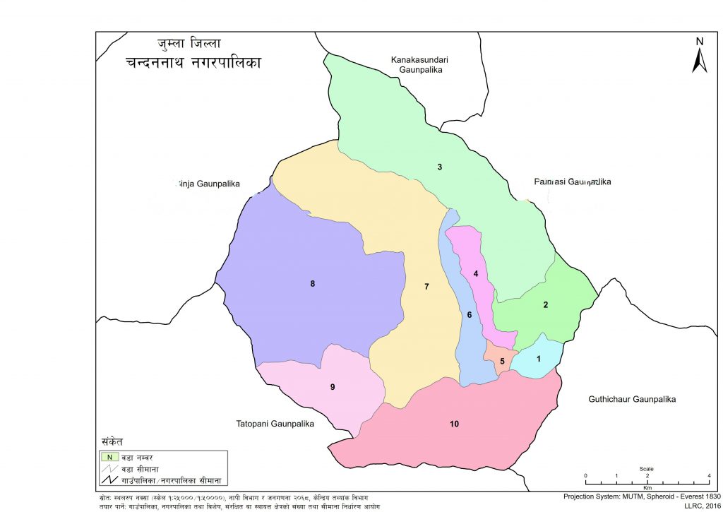 Map of Chandannath Municipality, Jumla, Nepal – Nepal Archives