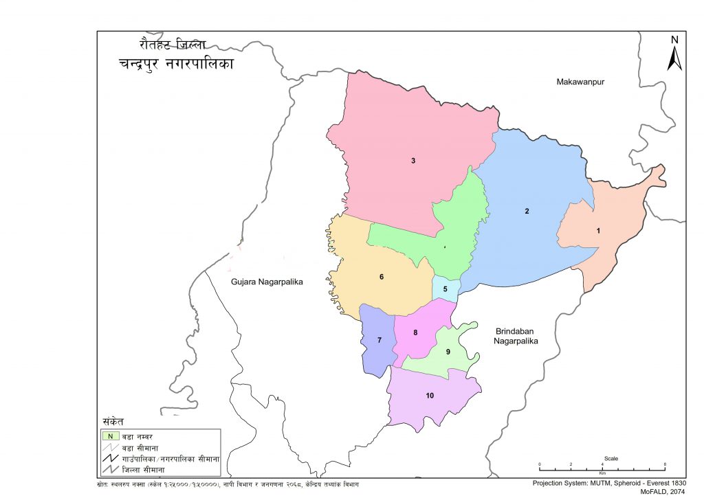 Map of Chandrapur Municipality, Rautahat, Nepal – Nepal Archives