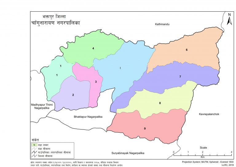 Map of Changunarayan Municipality, Bhaktapur, Nepal – Nepal Archives