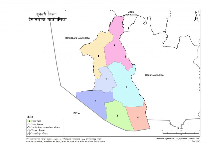 Map of Dewanganj Rural Municipality, Sunsari, Nepal – Nepal Archives