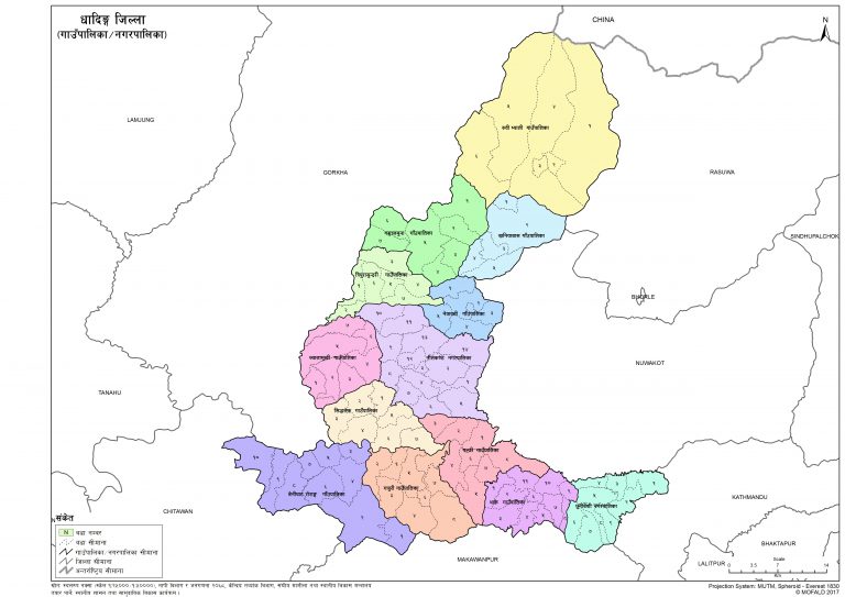 Map of Dhading District of Nepal – Nepal Archives