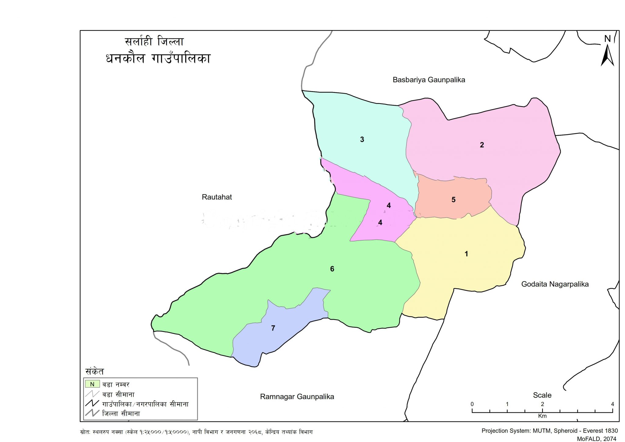 Map of Dhankaul Rural Municipality, Sarlahi, Nepal – Nepal Archives