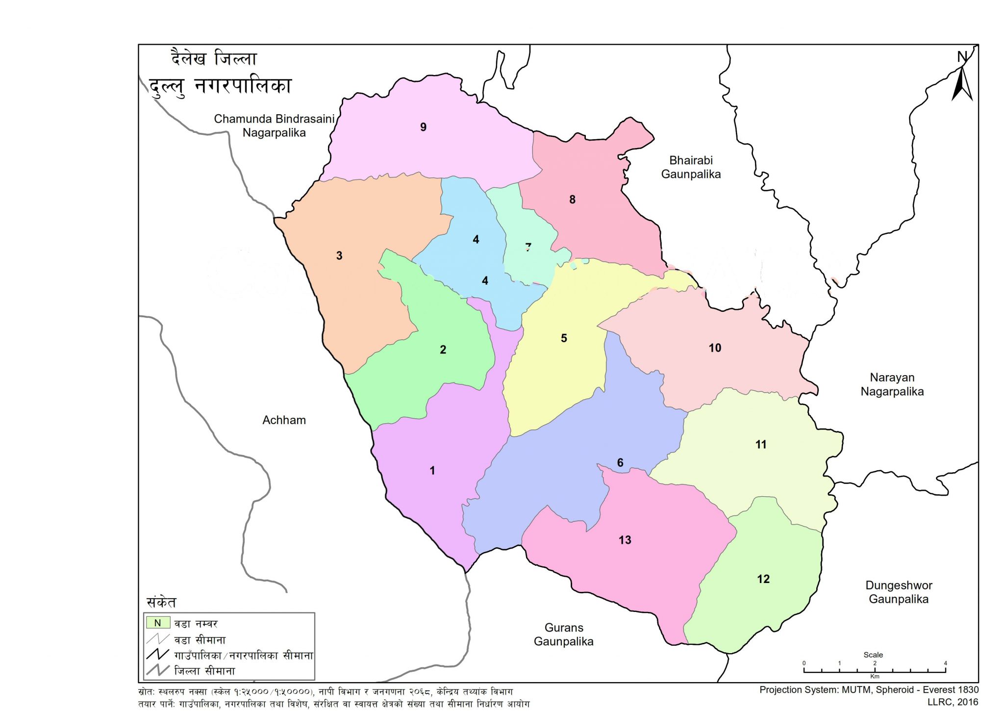 Map of Dullu Municipality, Dailekh, Nepal – Nepal Archives