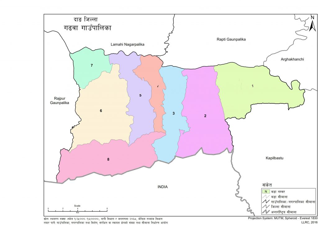Map of Gadhawa Rural Municipality, Dang, Nepal – Nepal Archives