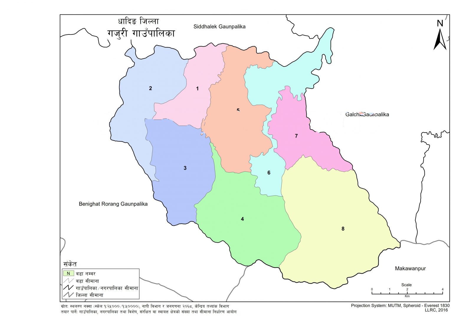 Map of Gajuri Rural Municipality, Dhading, Nepal – Nepal Archives