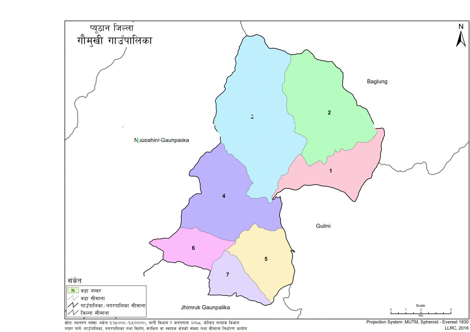 Map of Gaumukhi Rural Municipality, Pyuthan, Nepal – Nepal Archives