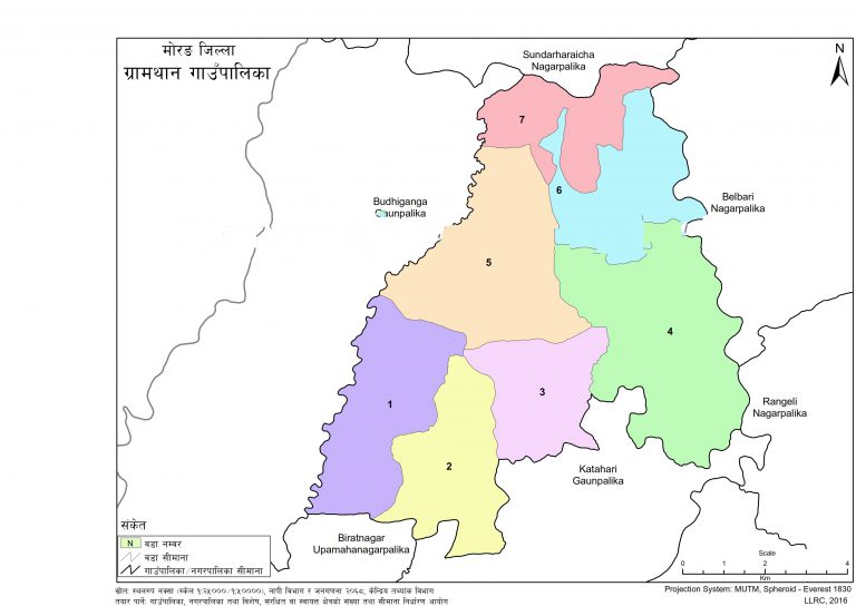Map of Gramthan Rural Municipality, Morang, Nepal – Nepal Archives