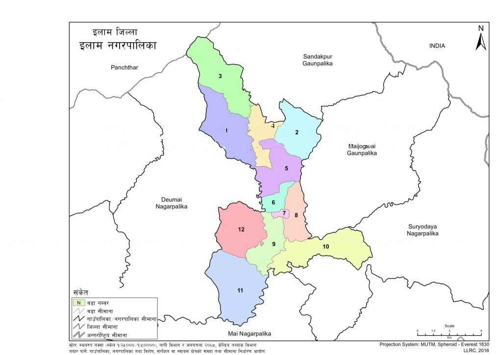 Map of Ilam Municipality, Ilam, Nepal – Nepal Archives