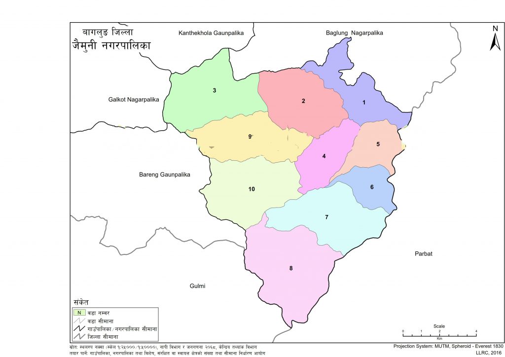 Map of Jaimini Municipality, Baglung, Nepal – Nepal Archives