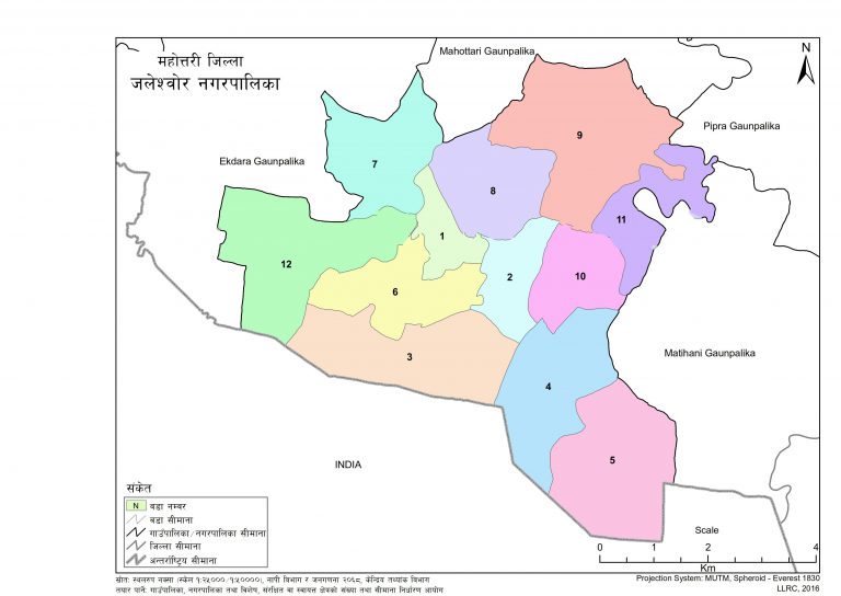 Map of Jaleshwor Municipality, Mahottari, Nepal – Nepal Archives