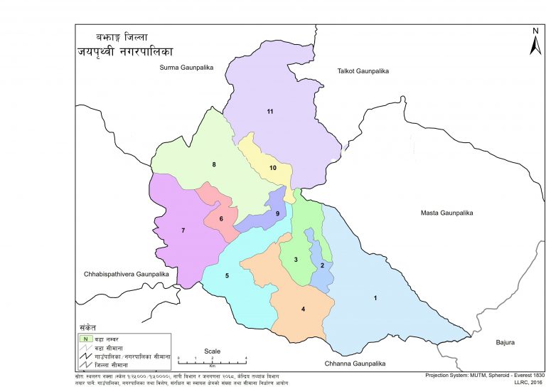 Map of Jayaprithvi Municipality, Bajhang, Nepal – Nepal Archives