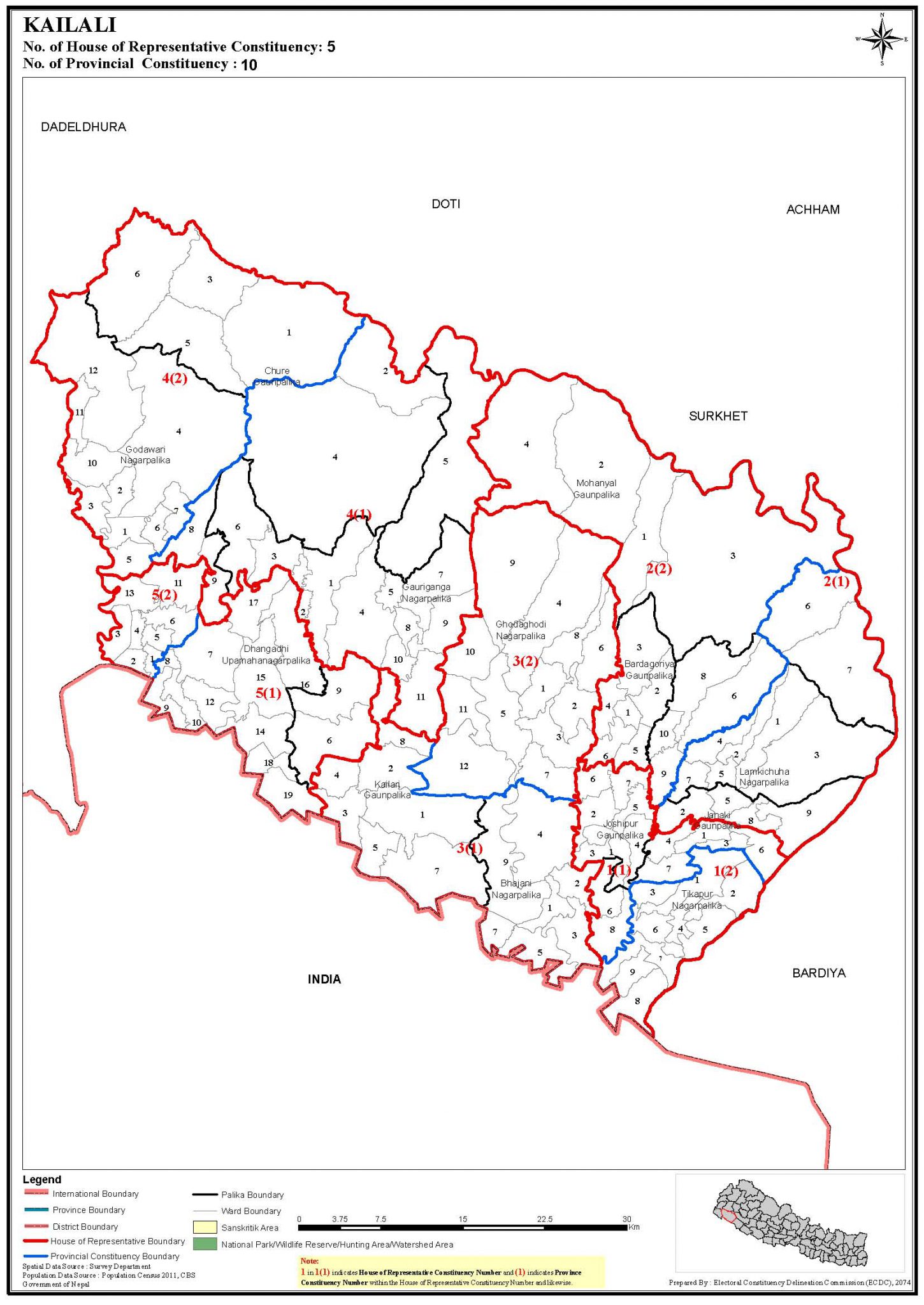 Constituency Map of Kailali District of Nepal – Nepal Archives
