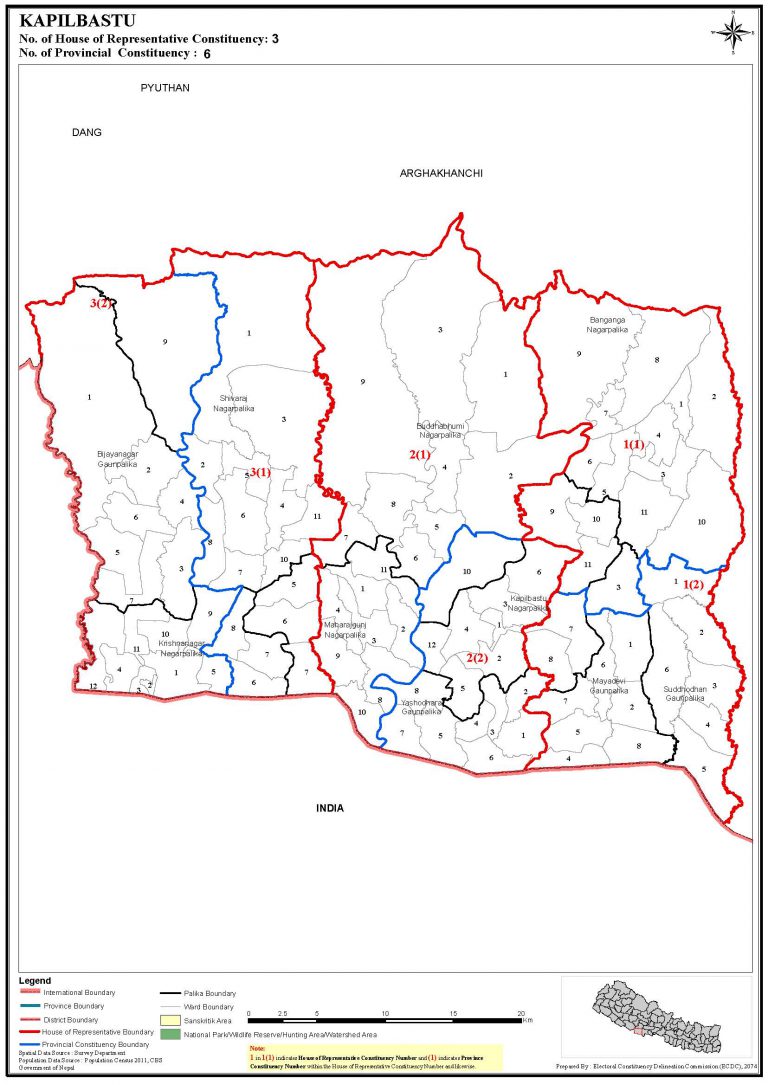 Constituency Map of Kapilvastu District of Nepal – Nepal Archives