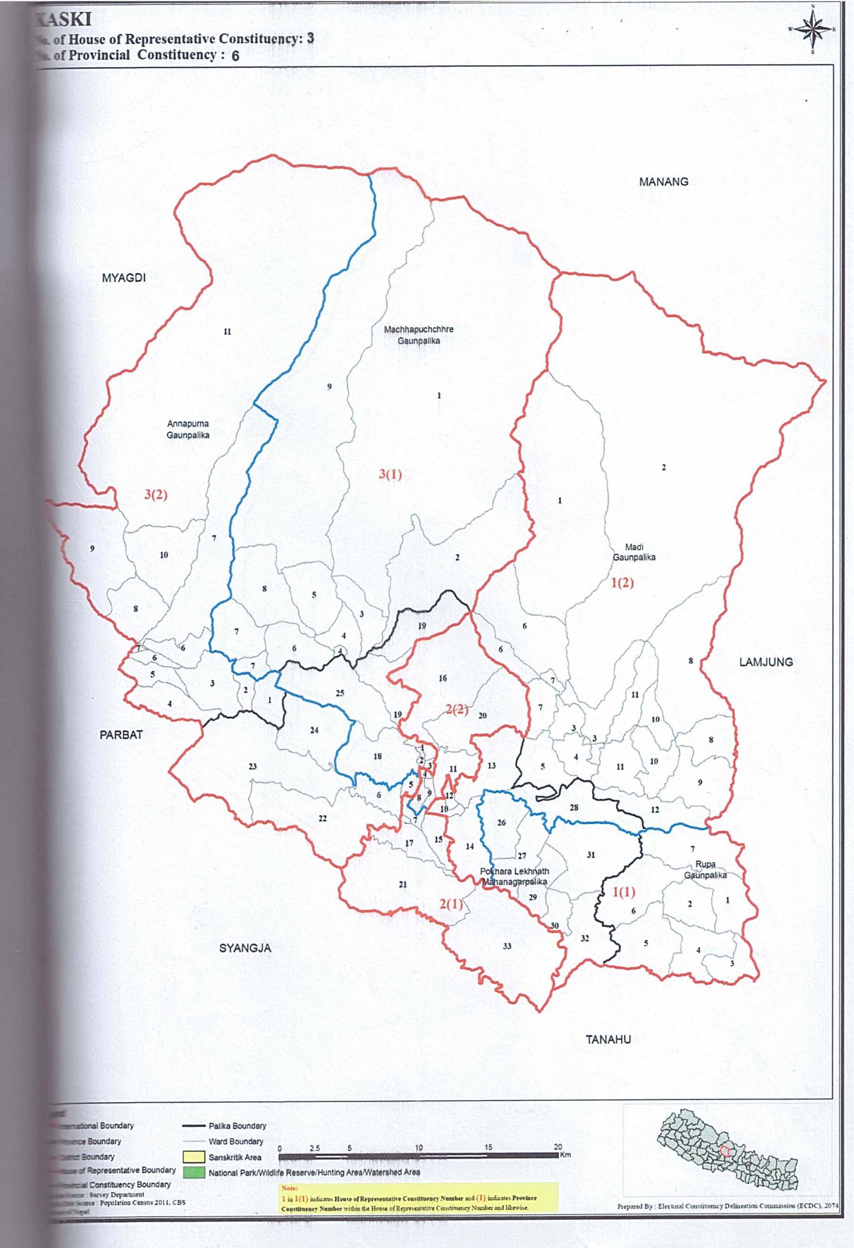 Constituency Map of Kaski District of Nepal – Nepal Archives