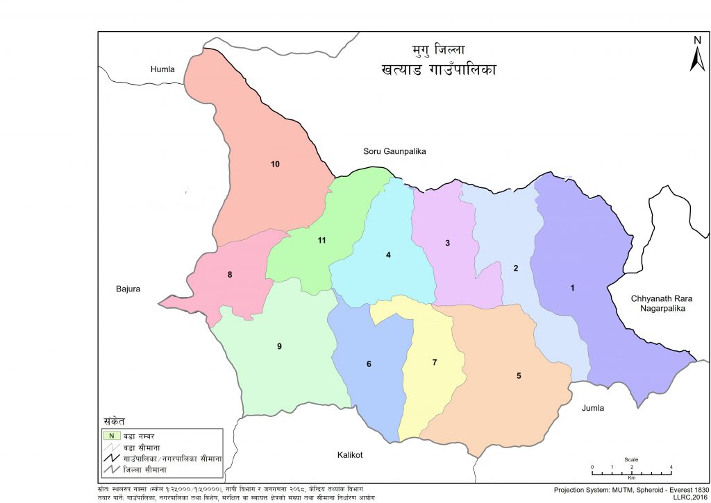 Map of Khatyad Rural Municipality, Mugu, Nepal – Nepal Archives