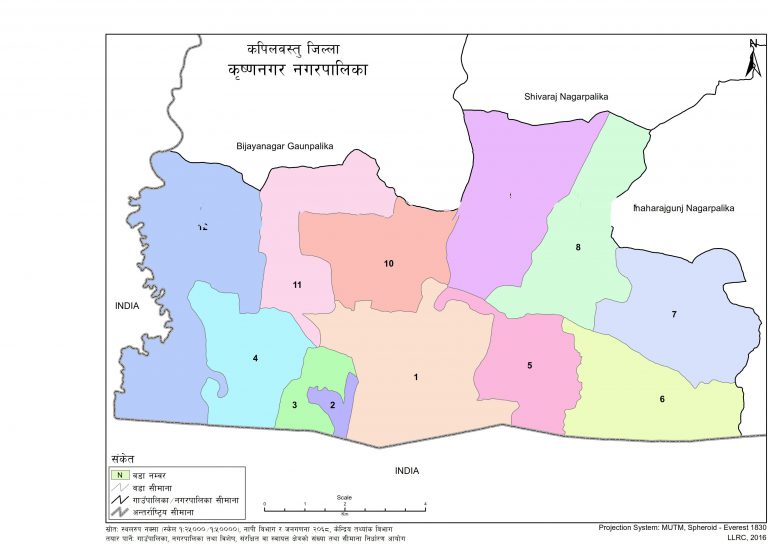 Map of Krishnanagar Municipality, Kapilvastu, Nepal – Nepal Archives