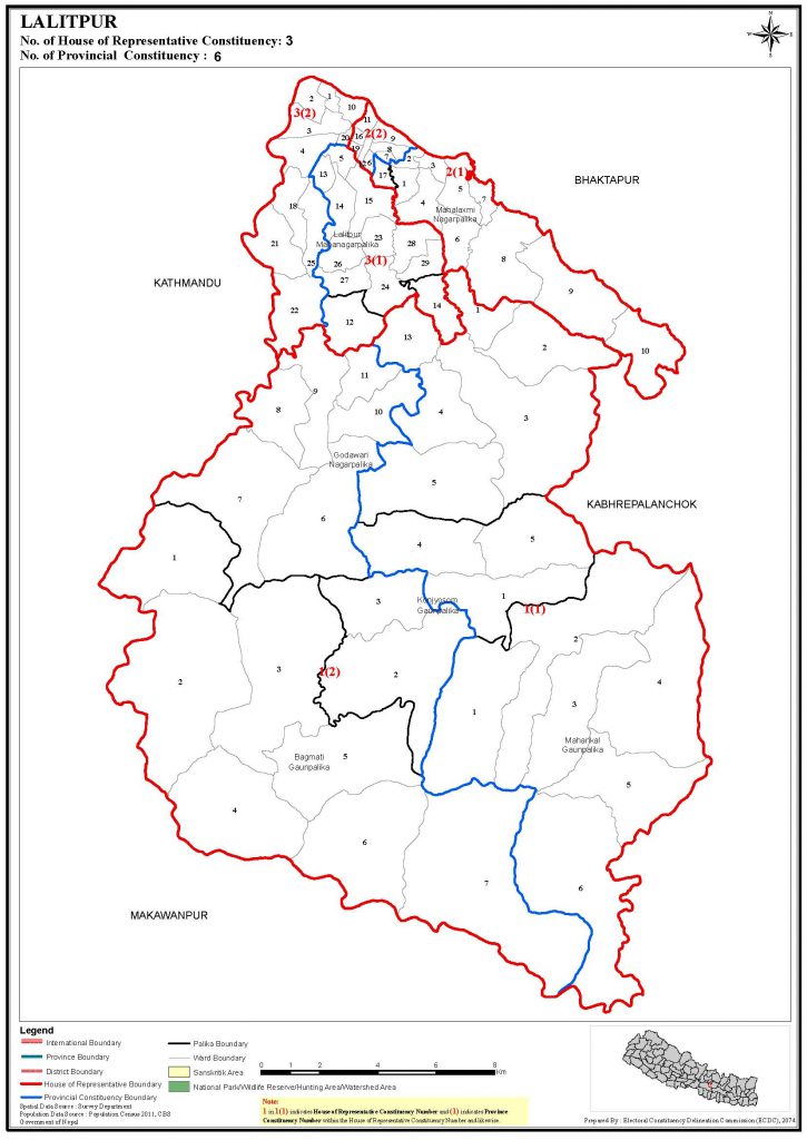 Constituency Map of Lalitpur District of Nepal – Nepal Archives