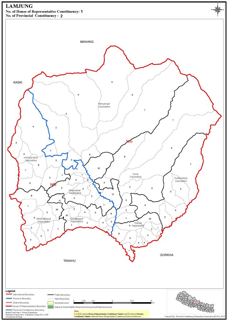 Constituency Map of Lamjung District of Nepal – Nepal Archives