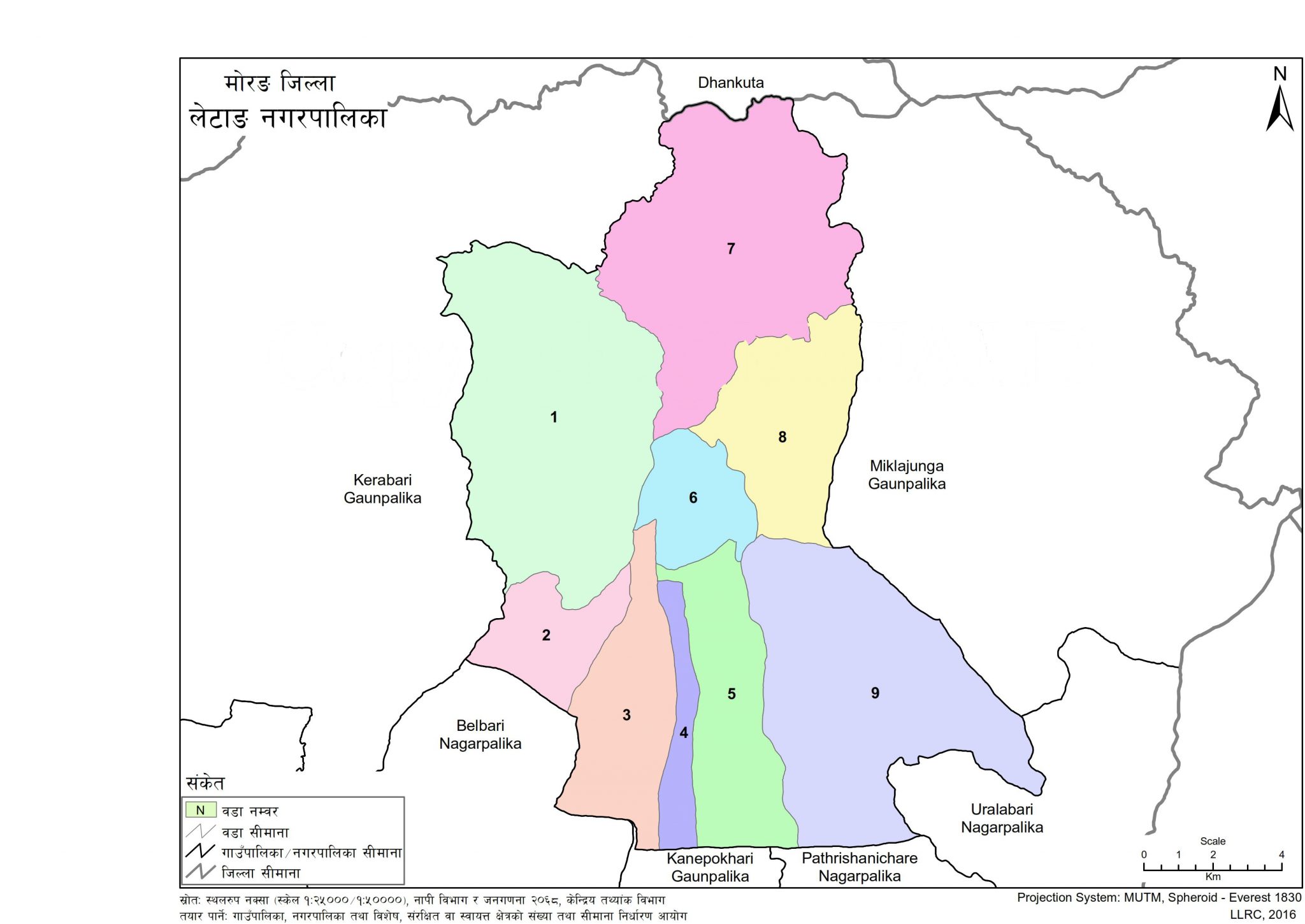 Map of Letang Municipality, Morang, Nepal – Nepal Archives