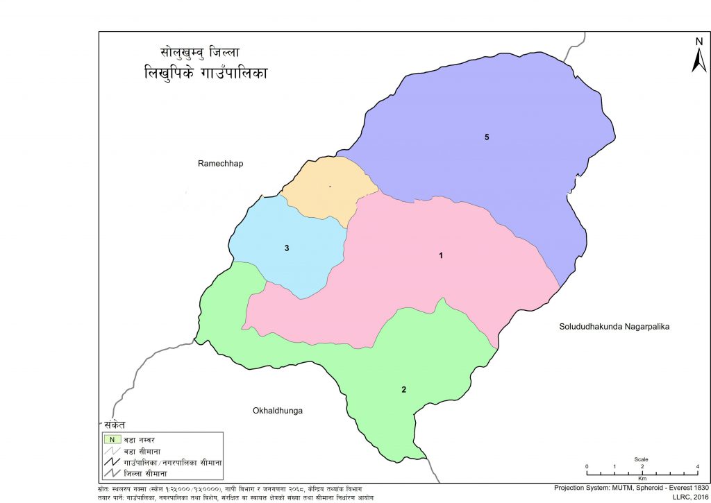 Map of Likhu Pike Rural Municipality, Solukhumbu, Nepal – Nepal Archives