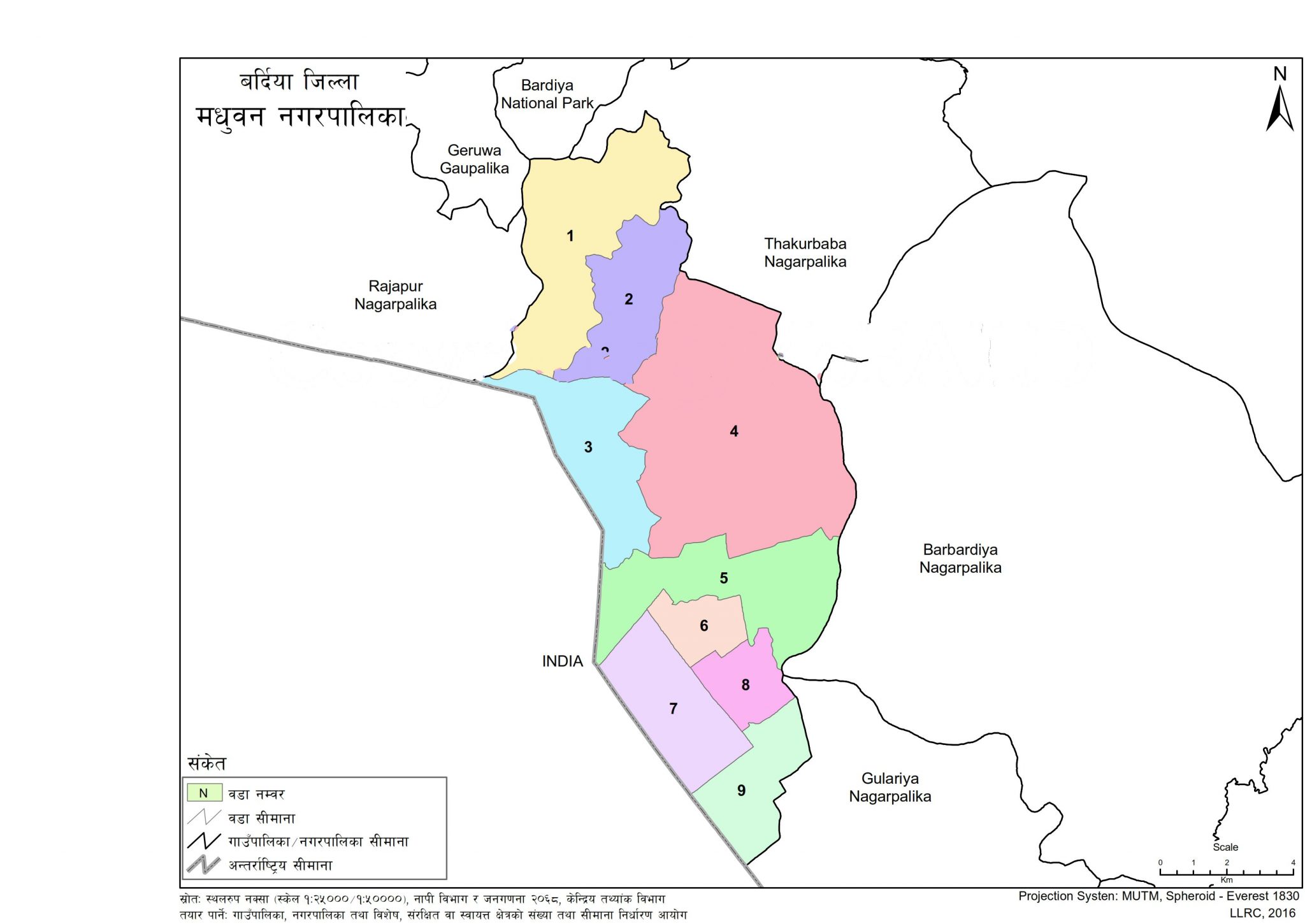 Map of Madhuwan Municipality, Bardiya, Nepal – Nepal Archives