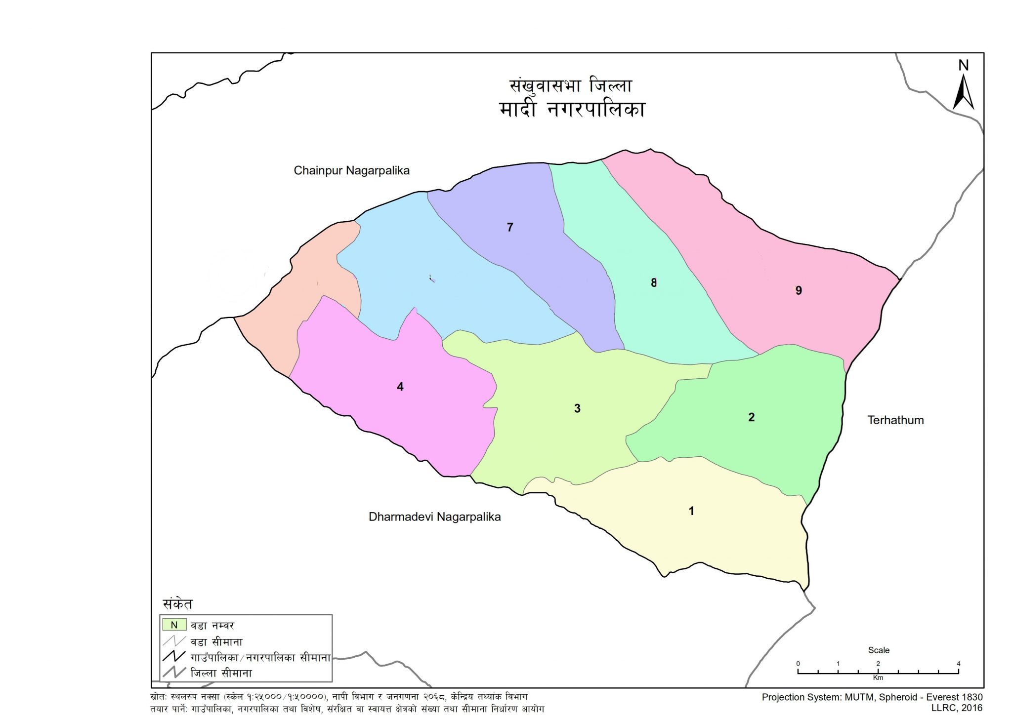 Map of Madi Municipality, Sankhuwasabha, Nepal – Nepal Archives