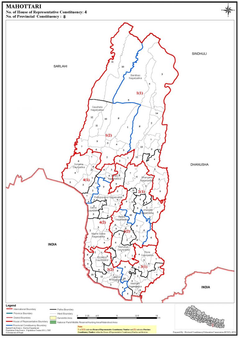 Constituency Map of Mahottari District of Nepal – Nepal Archives