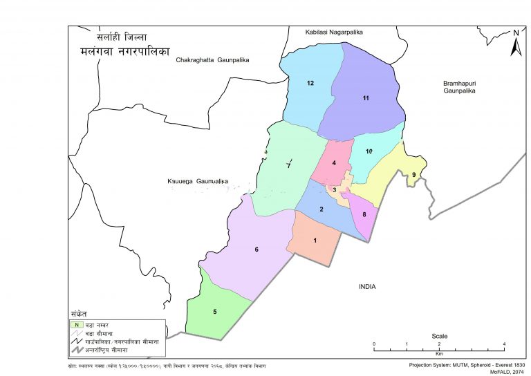 Map of Malangwa Municipality, Sarlahi, Nepal – Nepal Archives