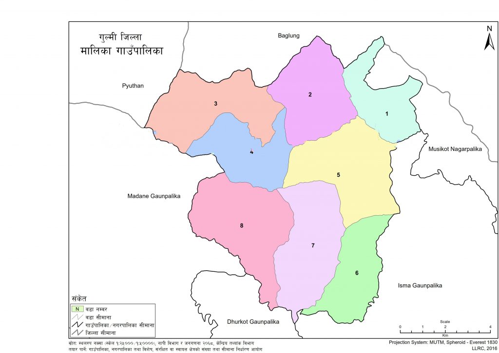 Map of Malika Rural Municipality, Gulmi, Nepal – Nepal Archives