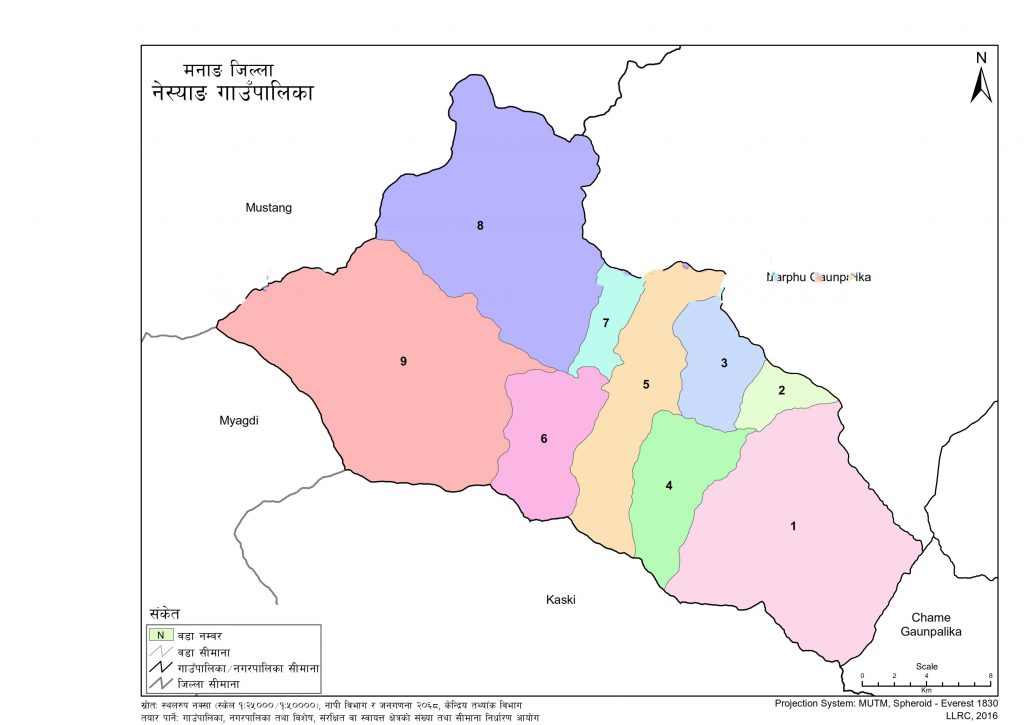 Map of Manang Nesyang Rural Municipality, Manang, Nepal – Nepal Archives