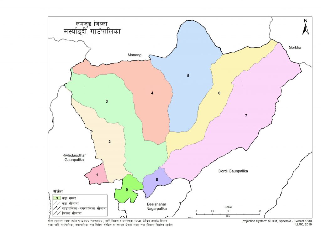 Map of Marsyangdi Rural Municipality, Lamjung, Nepal – Nepal Archives