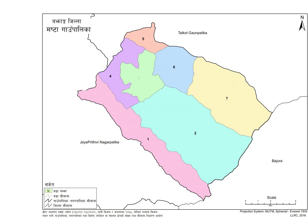 Map of Masta Rural Municipality, Bajhang, Nepal – Nepal Archives