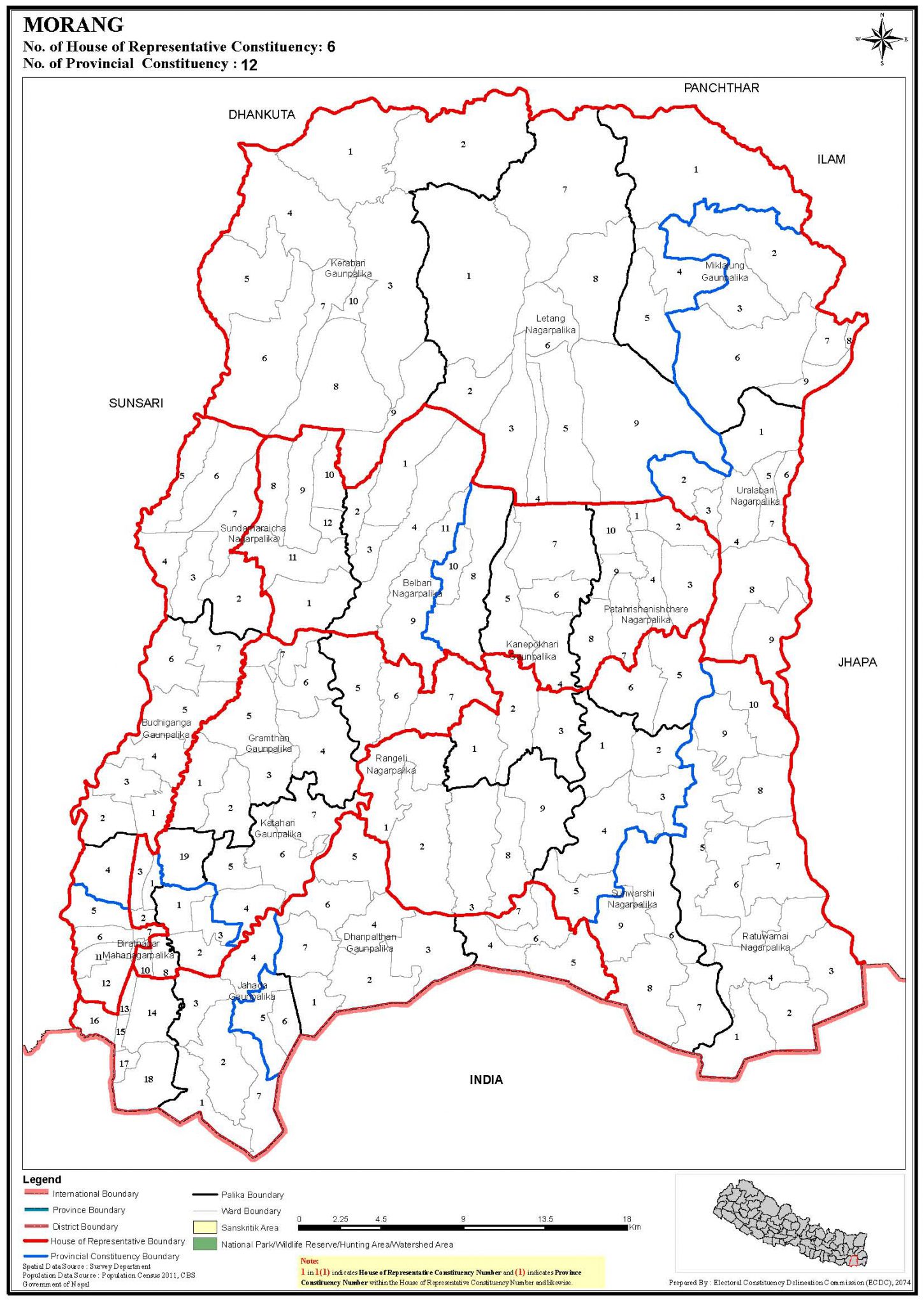 Constituency Map of Morang District of Nepal – Nepal Archives