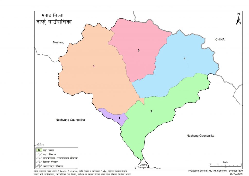 Map of Narpa Bhumi Rural Municipality, Manang, Nepal – Nepal Archives