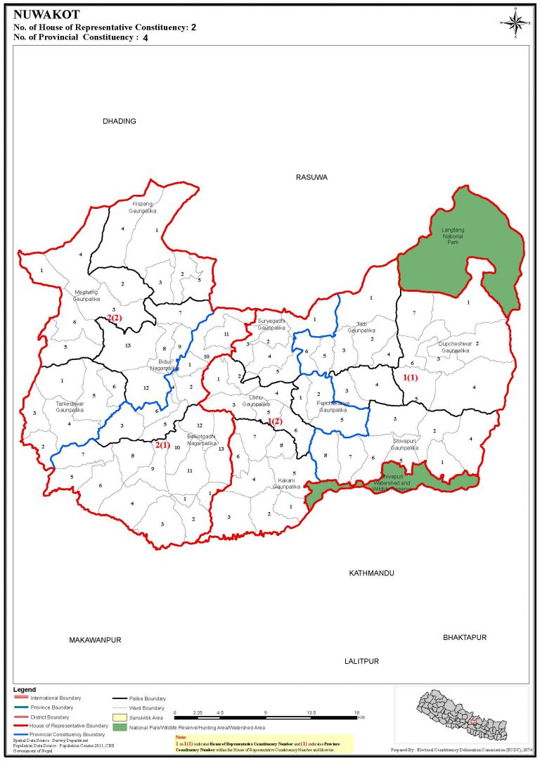 Constituency Map of Nuwakot District of Nepal – Nepal Archives