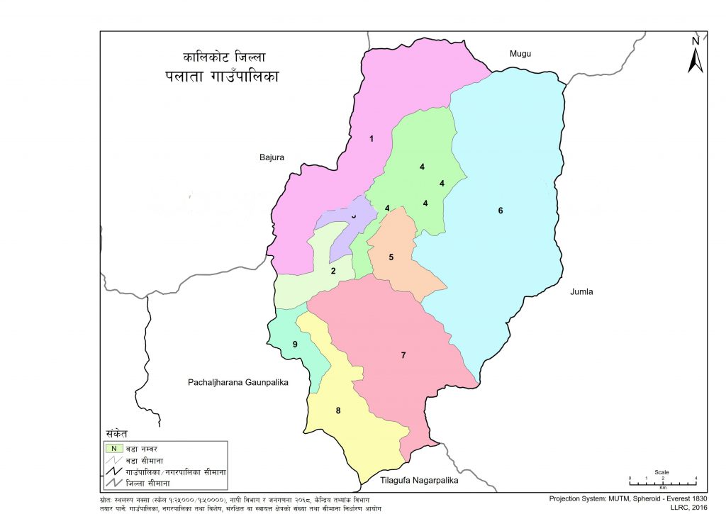 Map of Palata Rural Municipality, Kalikot, Nepal – Nepal Archives
