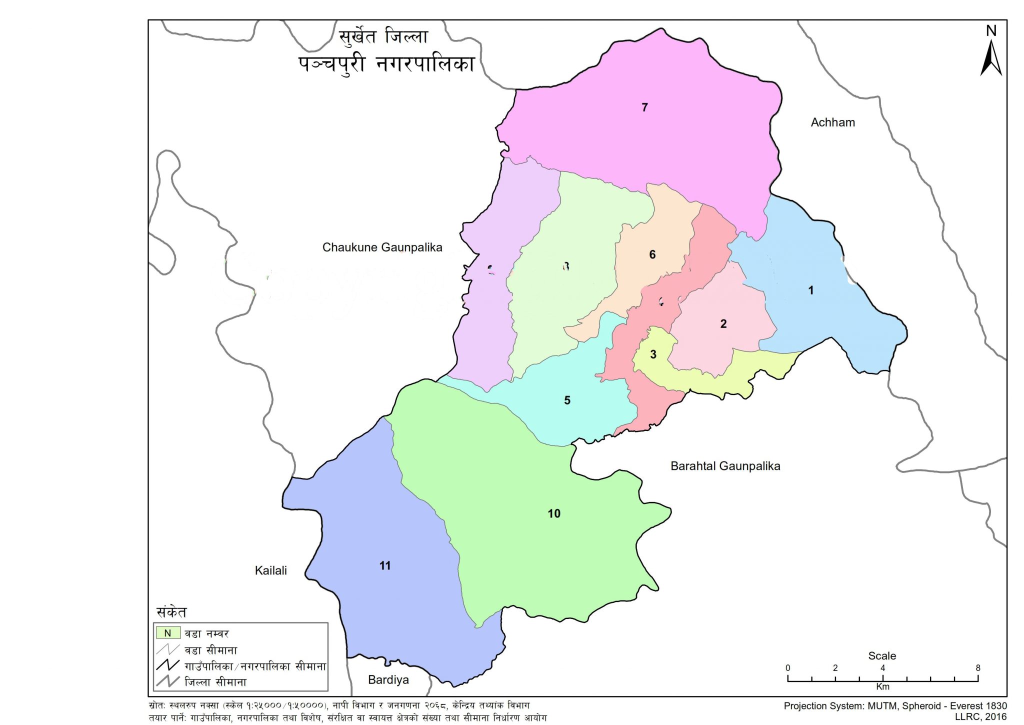 Map of Panchapuri Municipality, Surkhet, Nepal – Nepal Archives